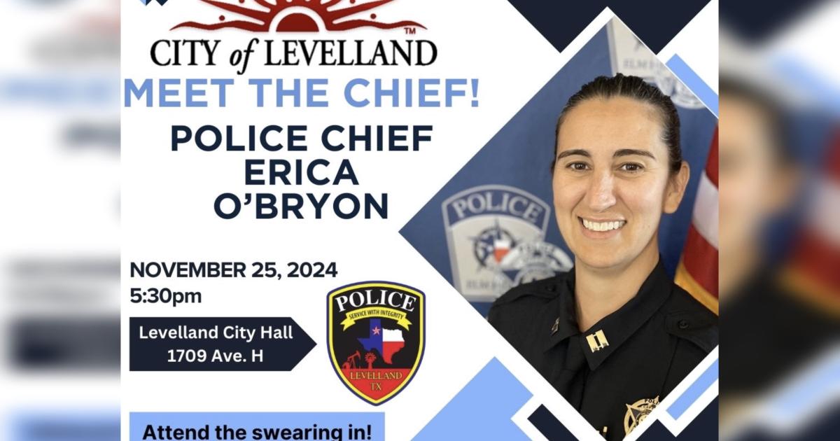 Levelland Police Chief Erica O'Bryon to Be Sworn In Today