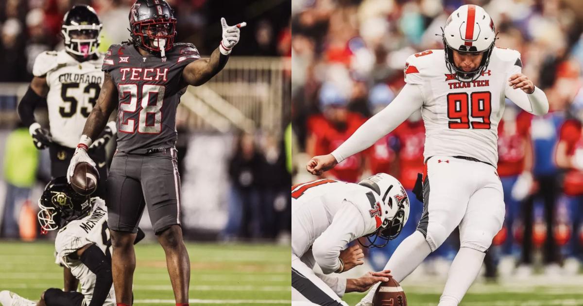 Texas Tech's Tahj Brooks and Gino Garcia Named Big 12 Players of the Week