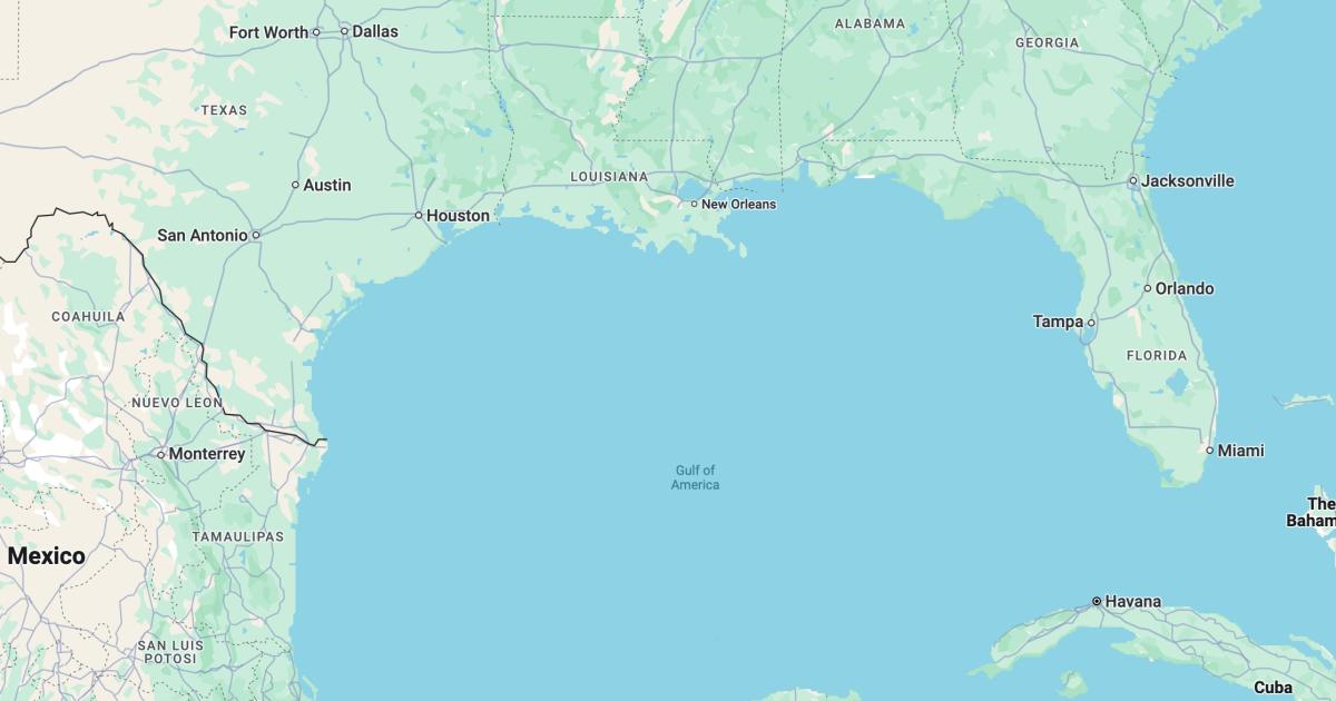 Google Maps Renames Gulf of Mexico to ‘Gulf of America’